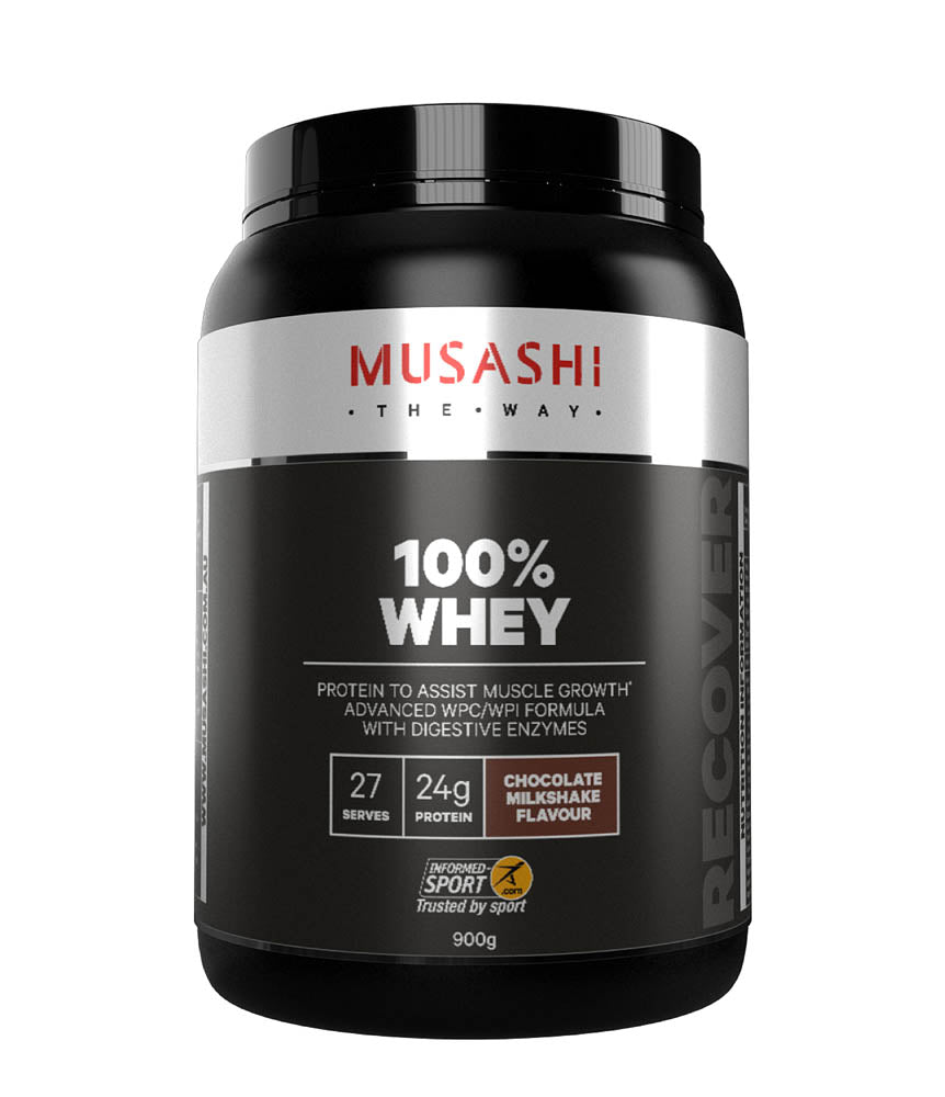 MUSASHI 100% Whey Protein Powder - 900g – BODYSTRONG